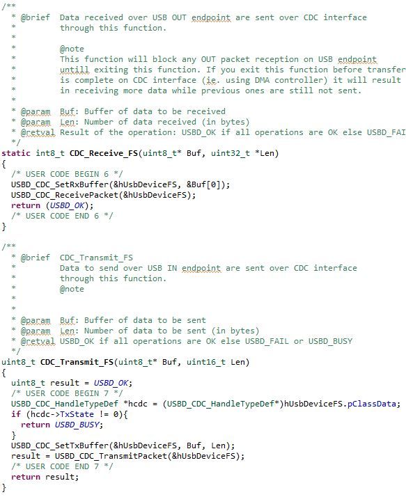 Correct Method Of Using Cdc Virtual Com Port Stmicroelectronics Community