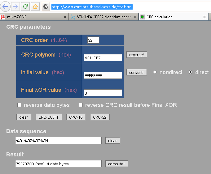 Solved Stm32f4 Crc32 Algorithm Headache Stmicroelectronics Community 8713