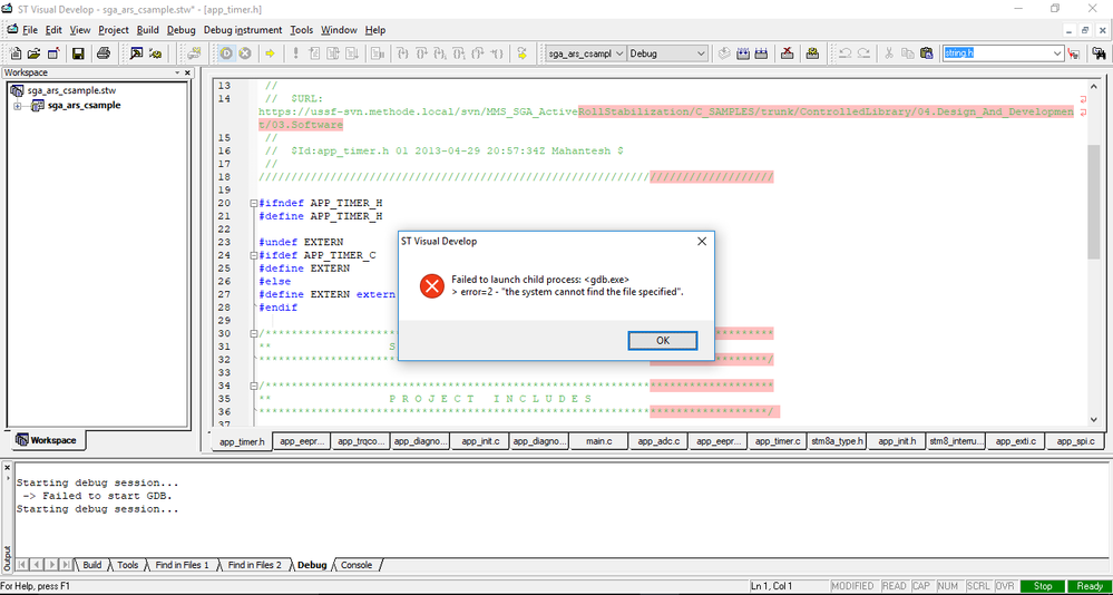 Failed to start GDB - STMicroelectronics Community Failed to start GDB - STMicroelectronics Community