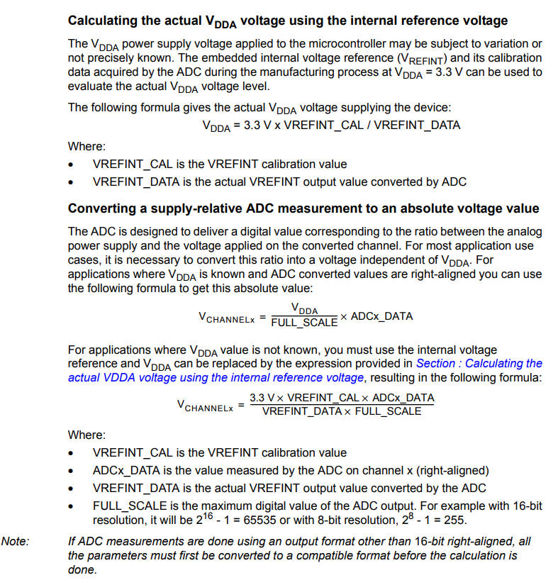 STM32L073RZ battery voltage measurement using VREF... - STMicroelectronics Community