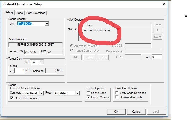 ST-Link: internal command error - STMicroelectronics Community ST-Link: internal command error - STMicroelectronics Community