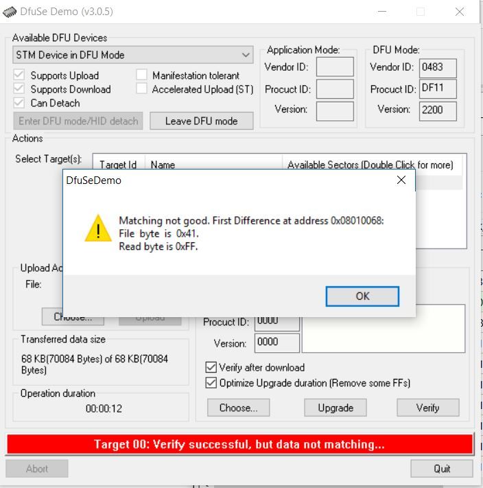 Solved Dfu Issue With System Boatloader Matching Not G Stmicroelectronics Community