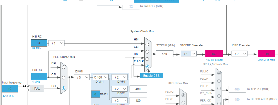 Solved Stm32cubemx Version 680 H7 Series Clock Configur Stmicroelectronics Community 