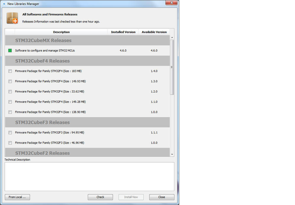STM32CubeMX 4.6.0 Bug Report - Update Manager - STMicroelectronics ... STM32CubeMX 4.6.0 Bug Report - Update Manager - STMicroelectronics ...