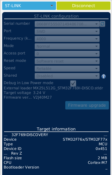 Brand new STM32F769I-DISCO board showing black scr... - STMicroelectronics Community
