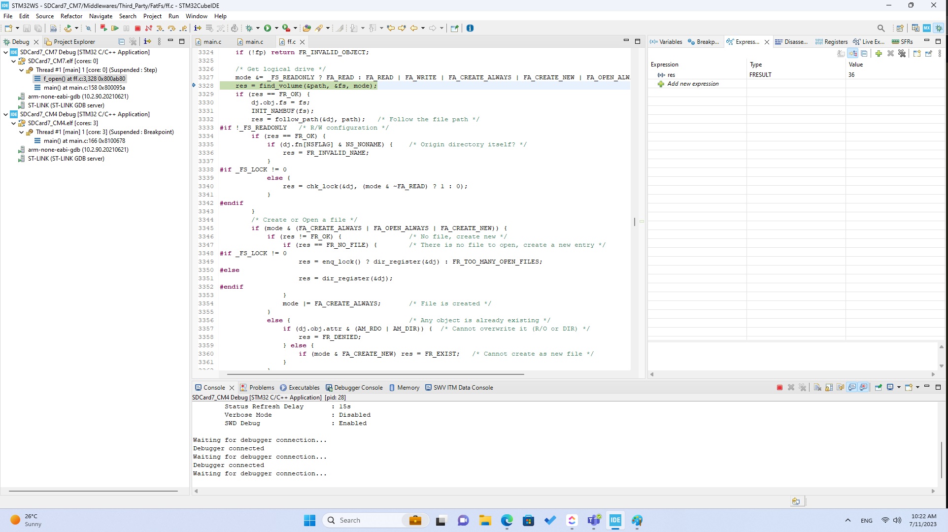 Solved: SDMMC FR_NO_FILESYSTEM STM32H7 - STMicroelectronics Community