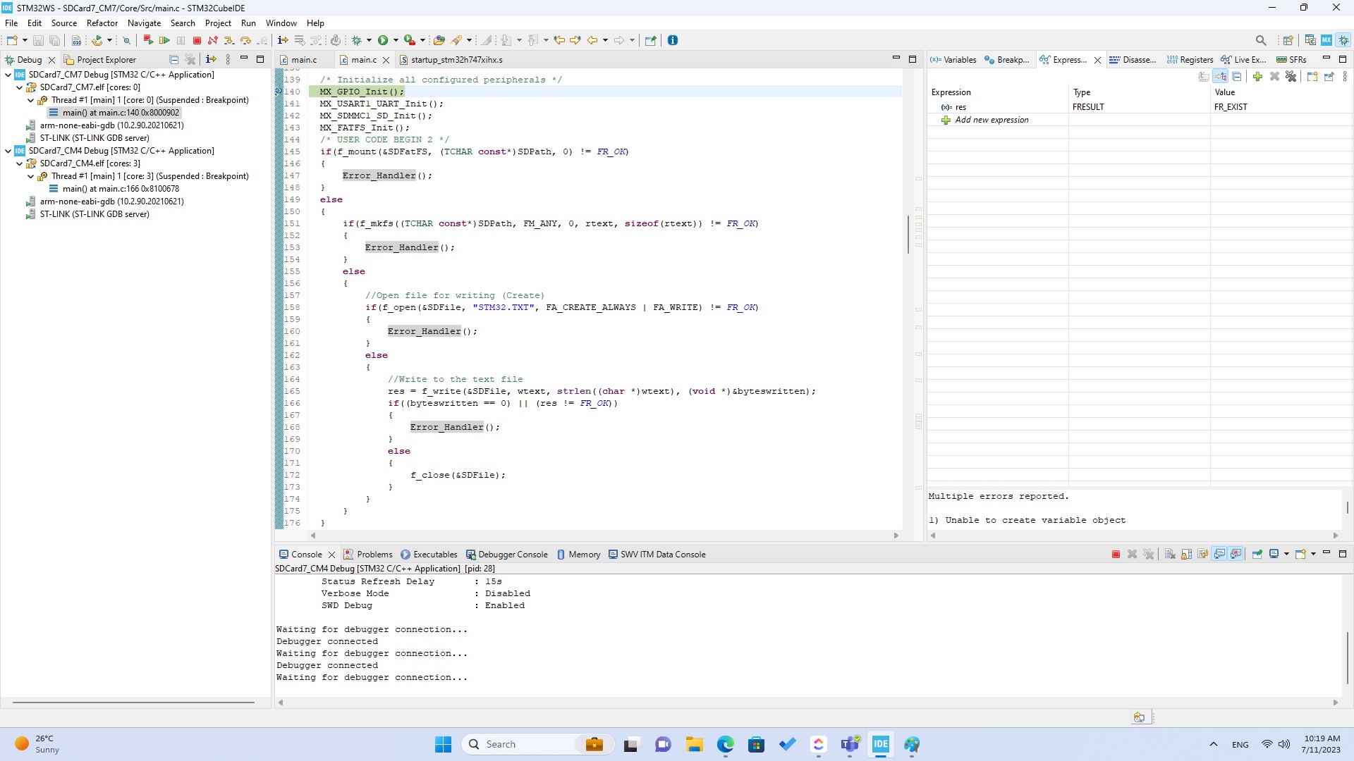 Solved: SDMMC FR_NO_FILESYSTEM STM32H7 - STMicroelectronics Community
