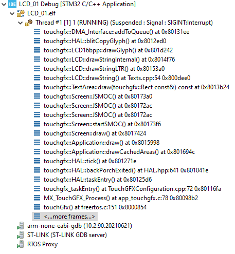 TouchGfx code get stuck - STMicroelectronics Community