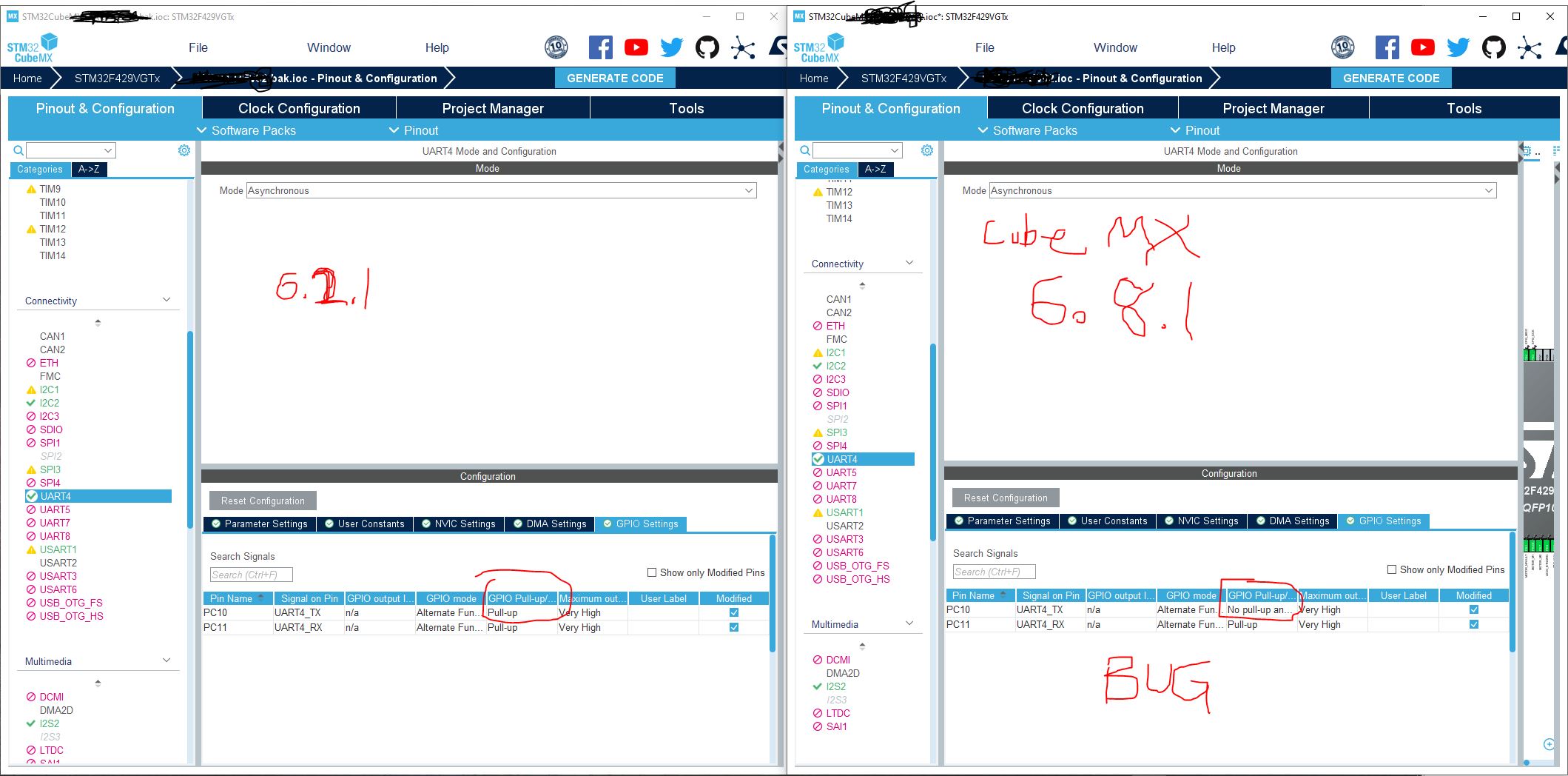 Cubemx Migration Bug Uart4 Pull Updown Settings Stmicroelectronics Community