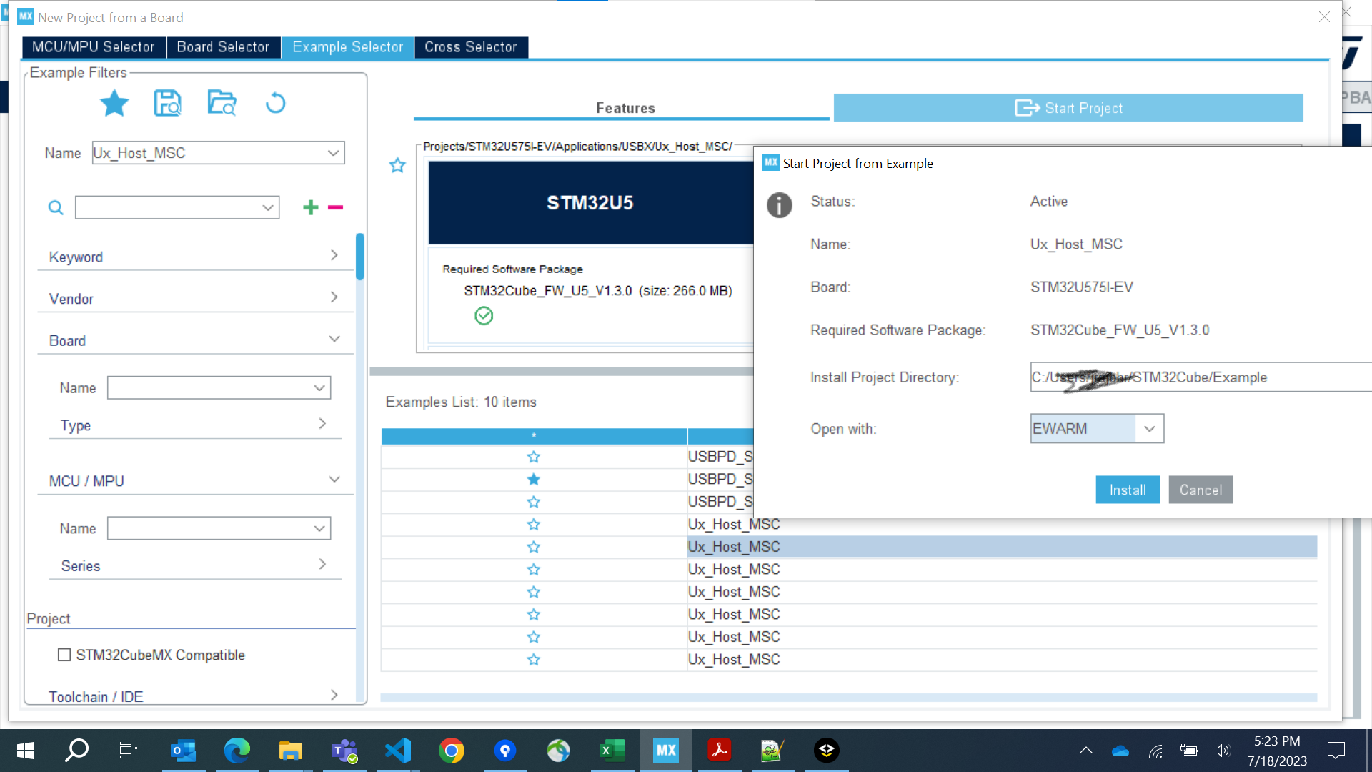 STM32U575i-EV Ux_Host_MSC example hard fault - STMicroelectronics Community
