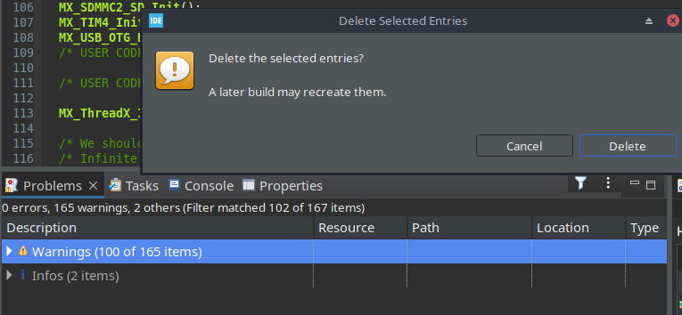 All IDE projects show a yellow warning icon after ...
