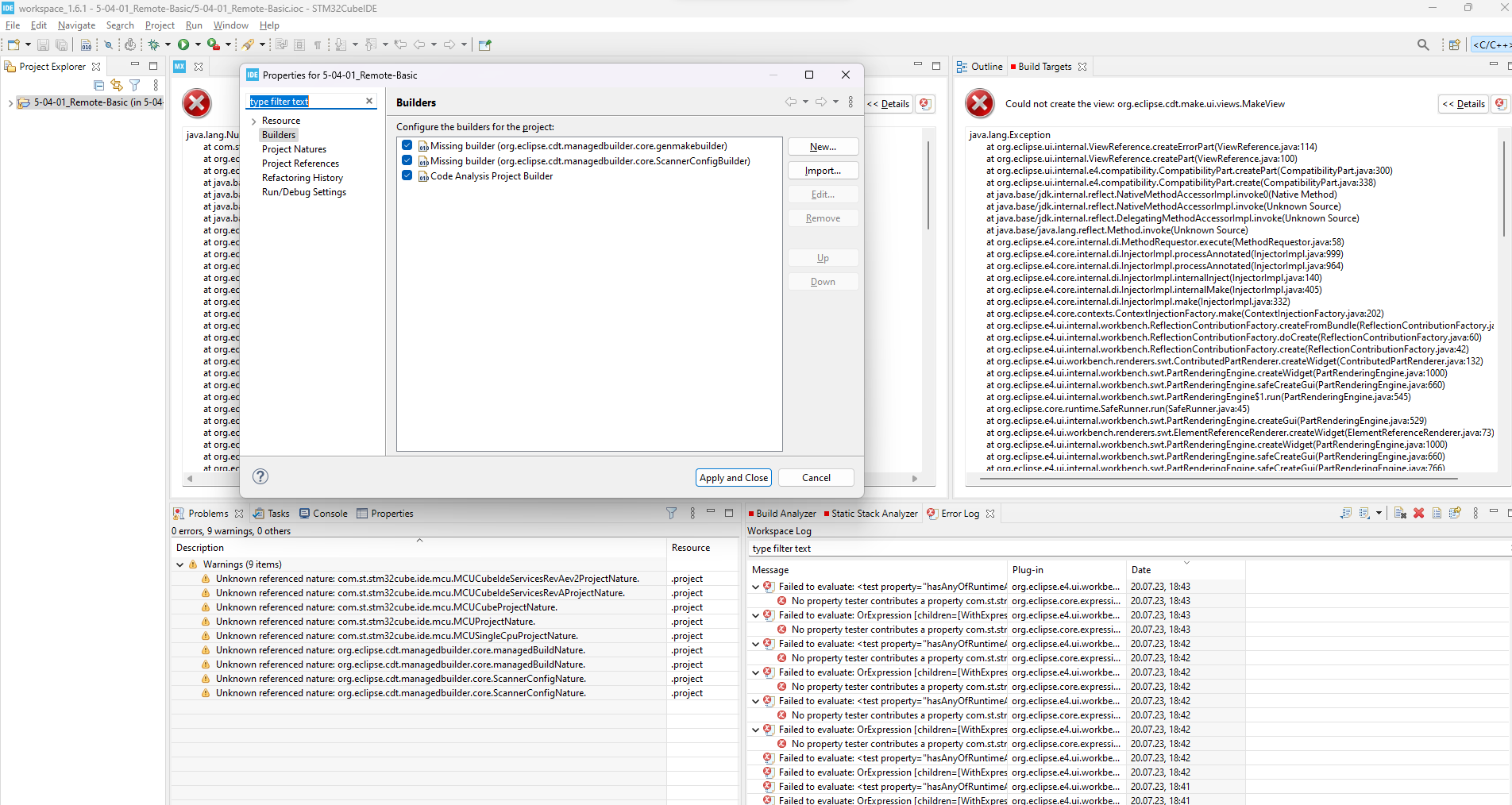 Solved: Missing Builder and Project Settings after install... - STMicroelectronics Community