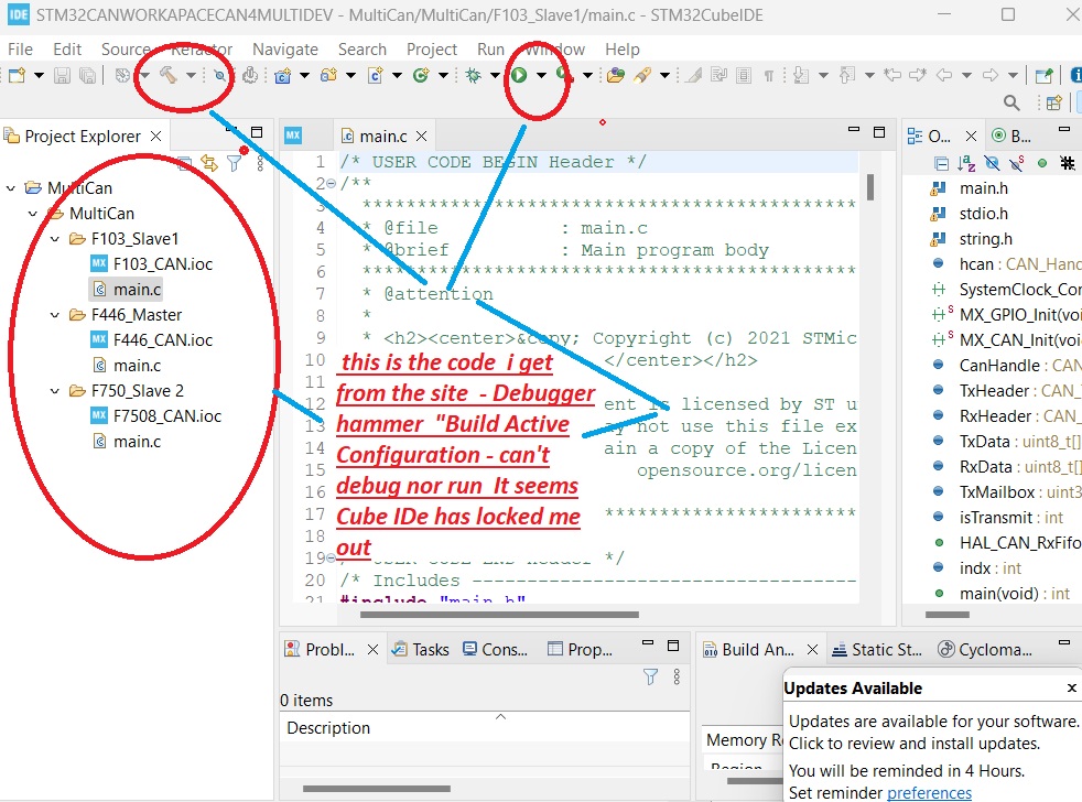 Import Project To Cube Ide Debugger Hammer Not