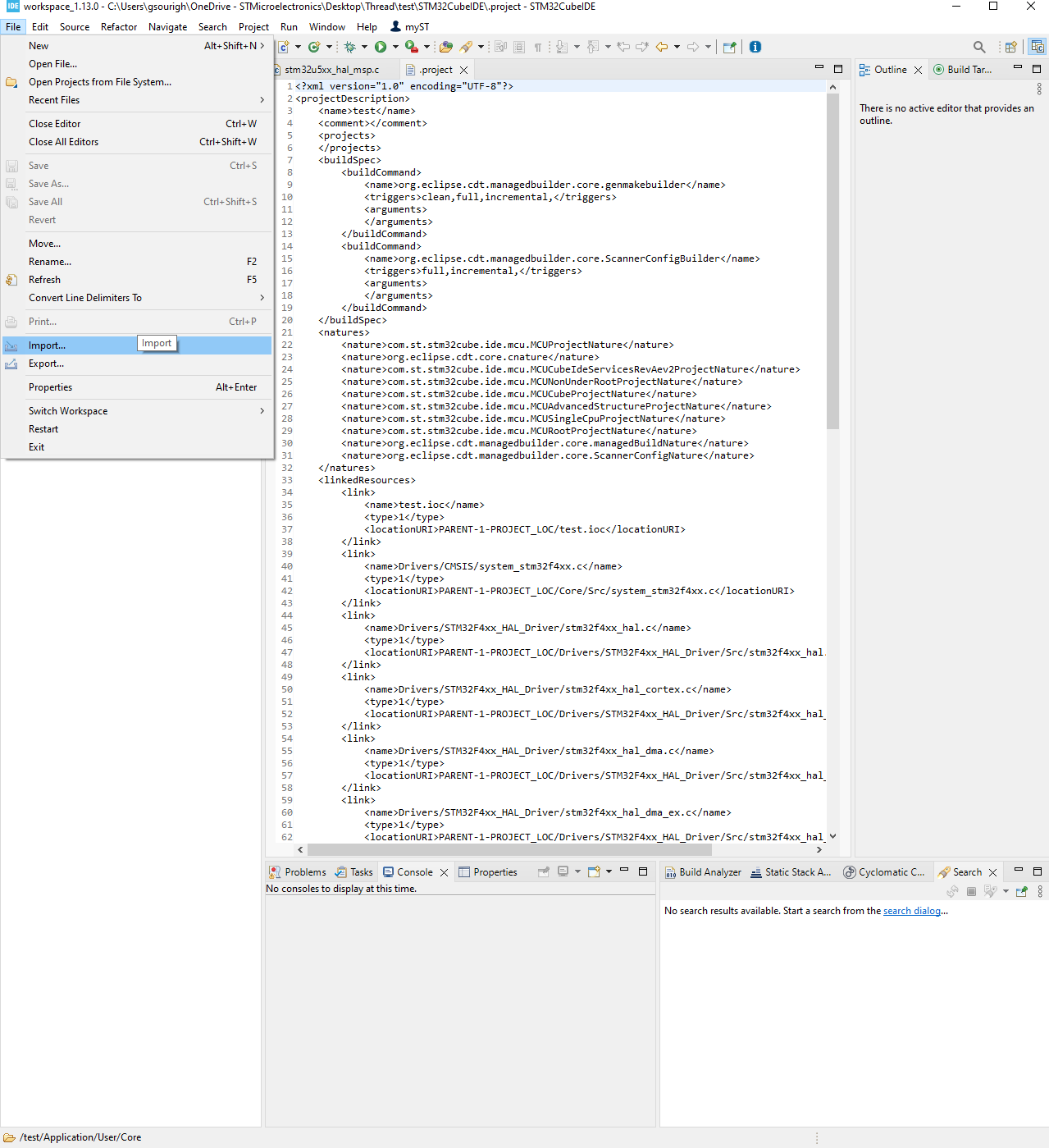 Solved: Adding a file (Inc) - STMicroelectronics Community
