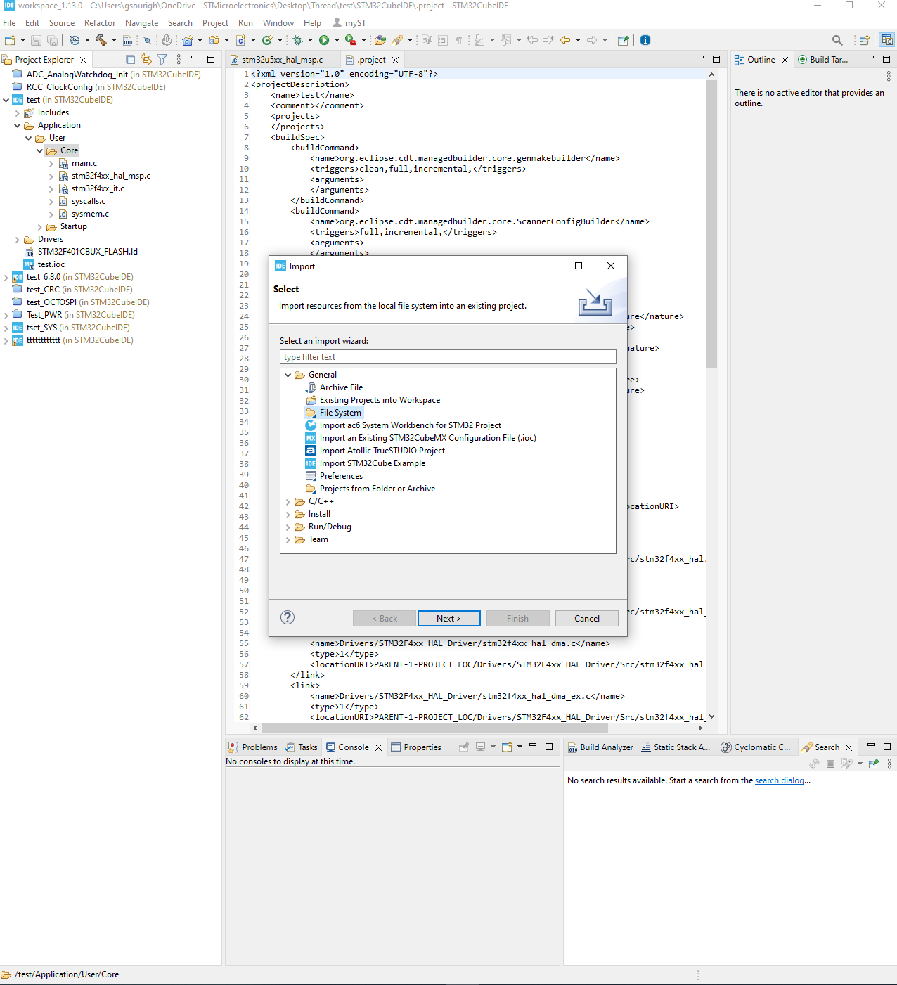 Solved Adding A File Inc Stmicroelectronics Community 0325