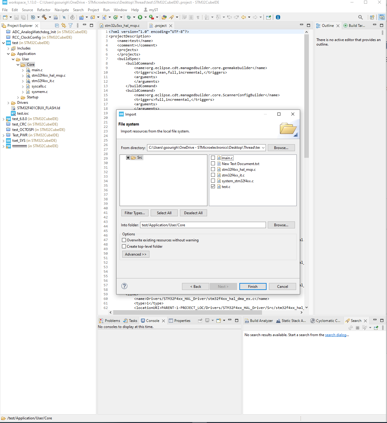 Solved Adding A File Inc Stmicroelectronics Community 