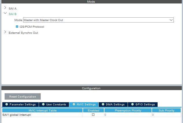 Solved Sai Configuration Of The Stm32l5xxx Board Stmicroelectronics Community