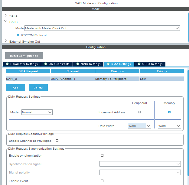 Solved: SAI configuration of the STM32L5xxx board - STMicroelectronics Community