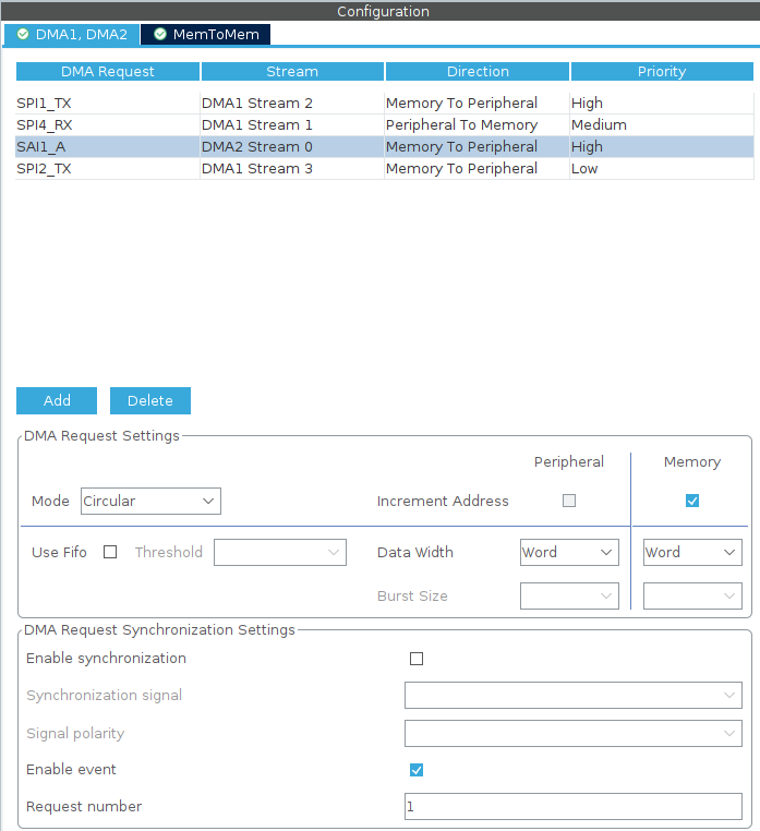 Solved Sai Configuration Of The Stm32l5xxx Board Stmicroelectronics Community