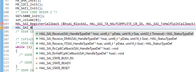 Solved Sai Configuration Of The Stm32l5xxx Board Stmicroelectronics Community