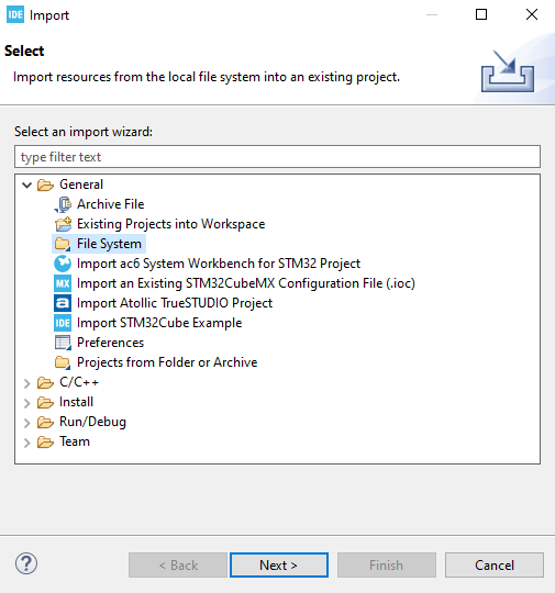 How to import a project ? - STMicroelectronics Community