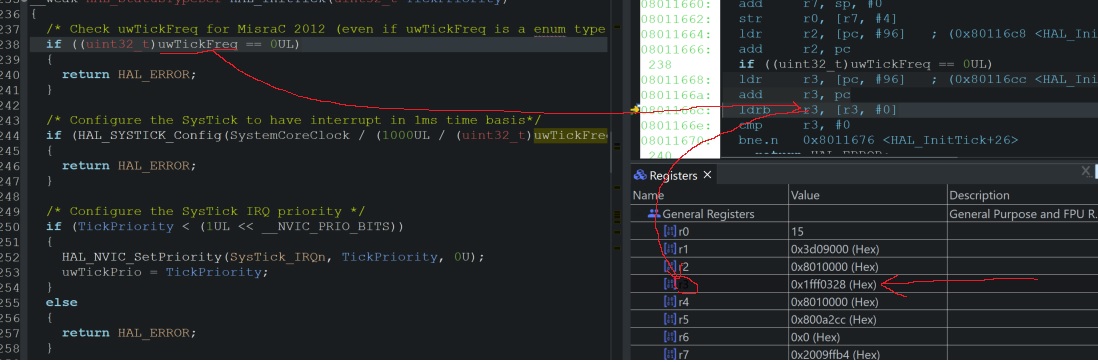Hardfault when accessing a global variable in a po... - STMicroelectronics Community
