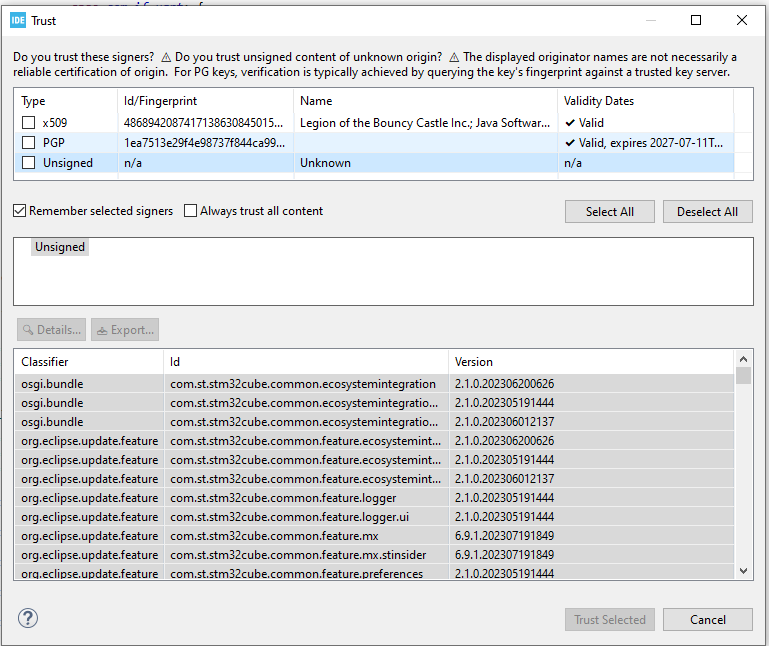 Do you trust these signers? Update 1.13.1 - STMicroelectronics Community