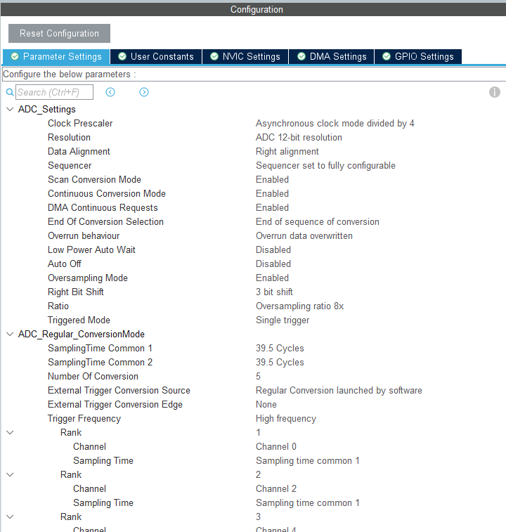 Solved: STM32G070 ADC DMA - Invalid value in array. - STMicroelectronics Community