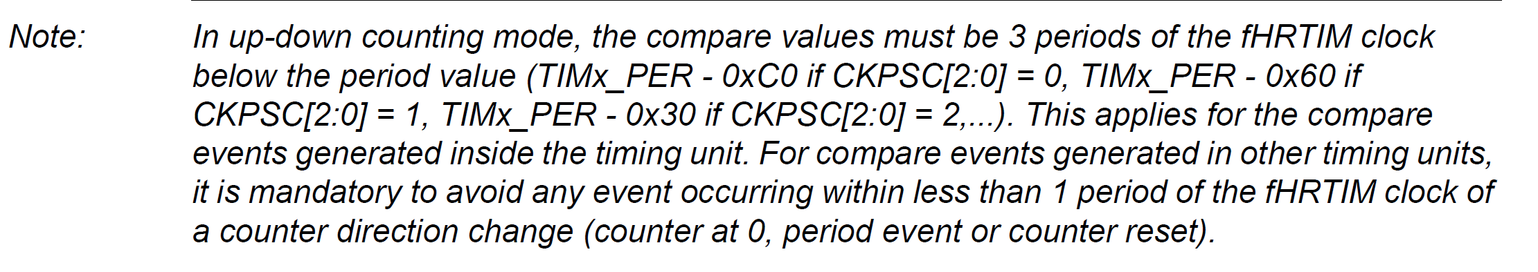 Solved: In up-down mode, compare value limit is 3 periods ... - STMicroelectronics Community