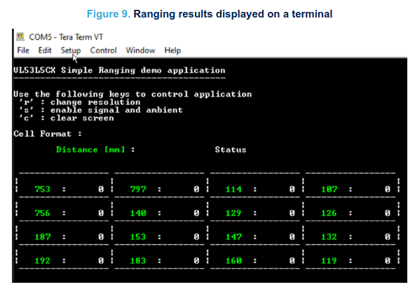 Solved: VL53L5CX VL53L5CX_ResultsData distance_mm mapping - STMicroelectronics Community