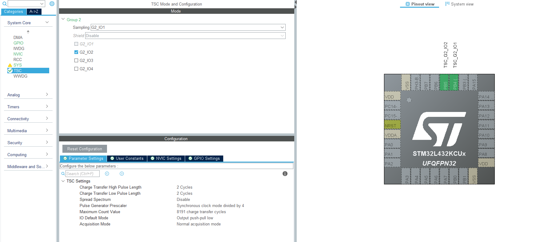 Solved: TSC Groups on L432KC - STMicroelectronics Community