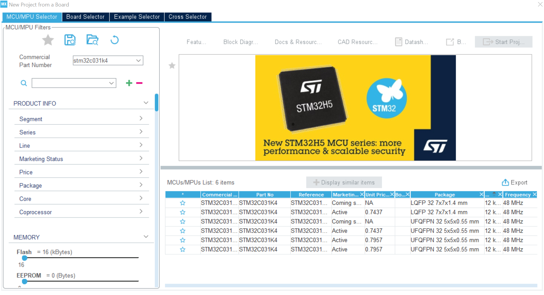 Solved: Inconsistent package naming in Cube32MX - MCU Sele... - STMicroelectronics Community