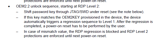 How to regress from RDP level 2 to RDP level 0 on ... - STMicroelectronics Community