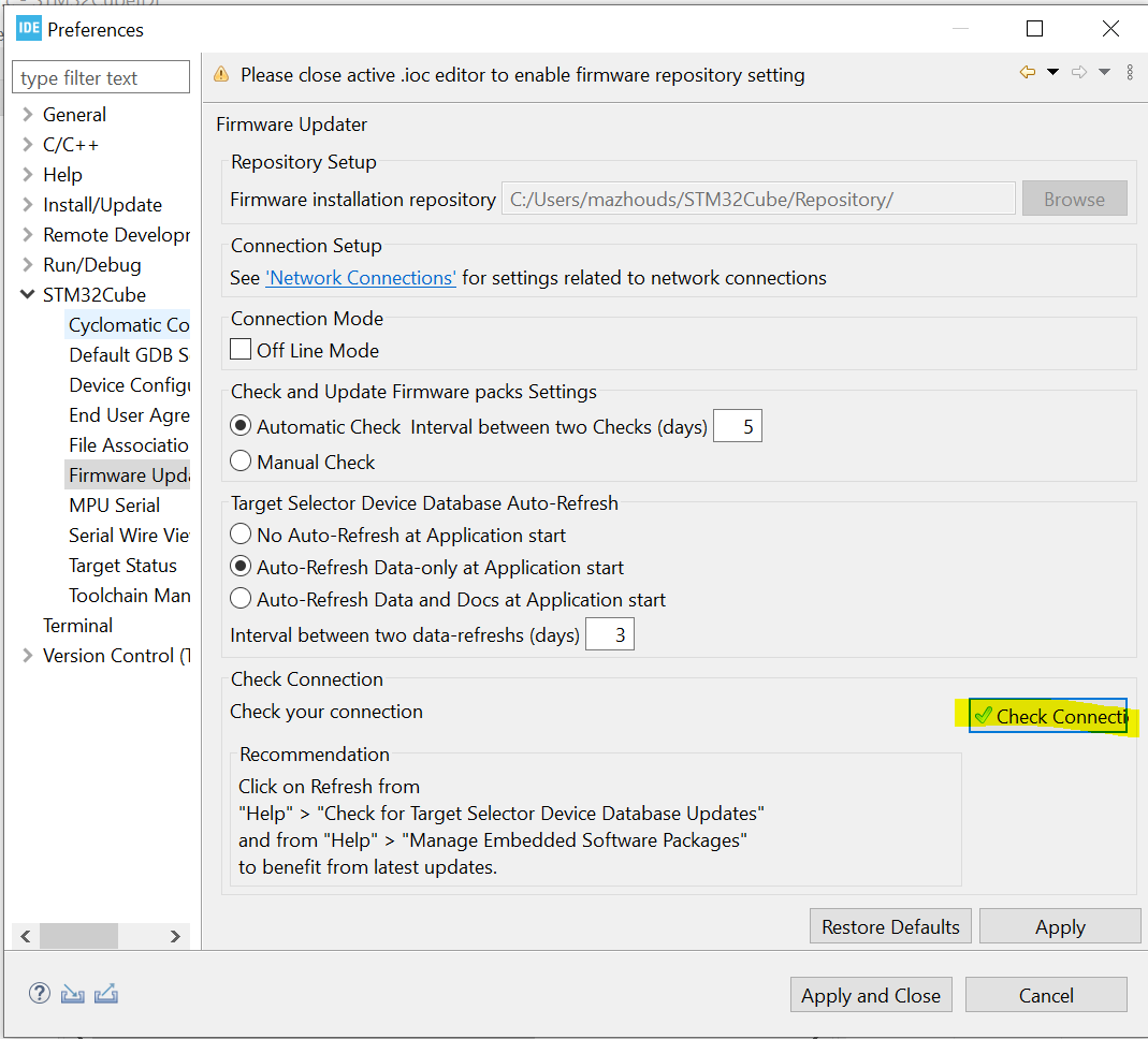 Errror While Generating The Code With Stcube Ide Stmicroelectronics Community