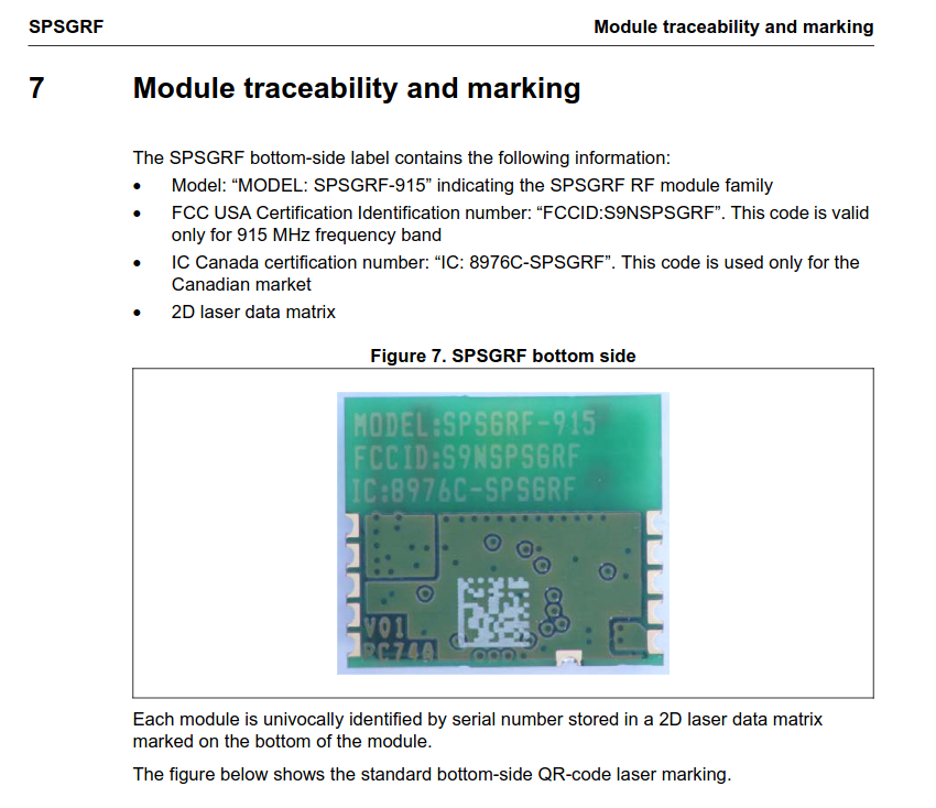 SPSGRF-915 Different Marking questions - STMicroelectronics Community