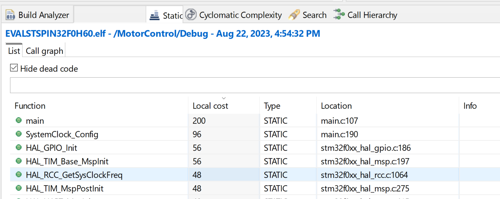 evspin32f0601s1 code not building - STMicroelectronics Community