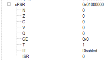 Solved: XPSR register bitfields? - STMicroelectronics Community
