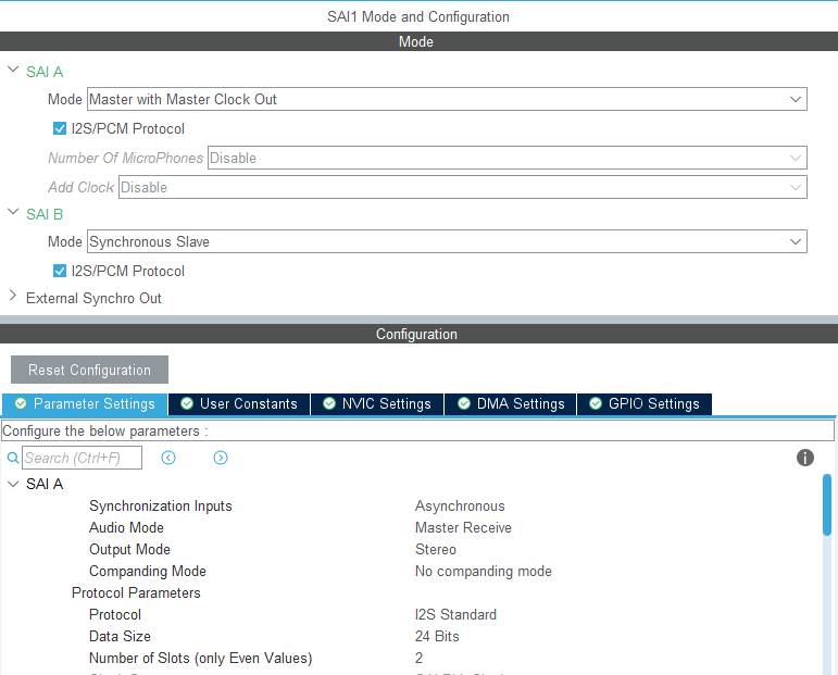 STM32H743 SAI DMA noise - STMicroelectronics Community
