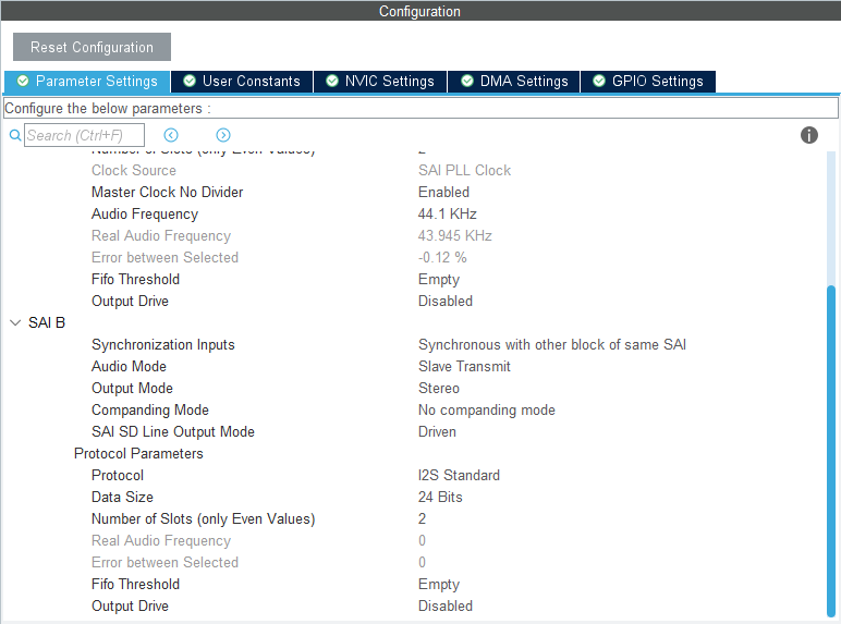 STM32H743 SAI DMA noise - STMicroelectronics Community