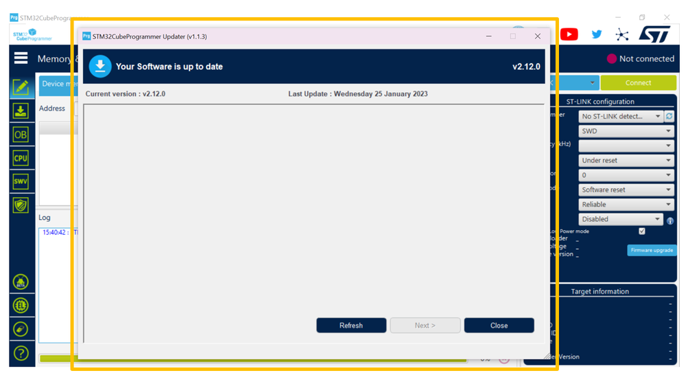 How Can I Use Stm32cubeprogrammer To Perform A Reg Stmicroelectronics Community