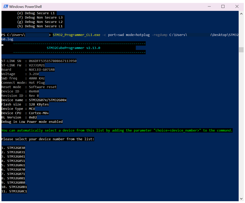 How can I use STM32CubeProgrammer to perform a reg... - STMicroelectronics Community