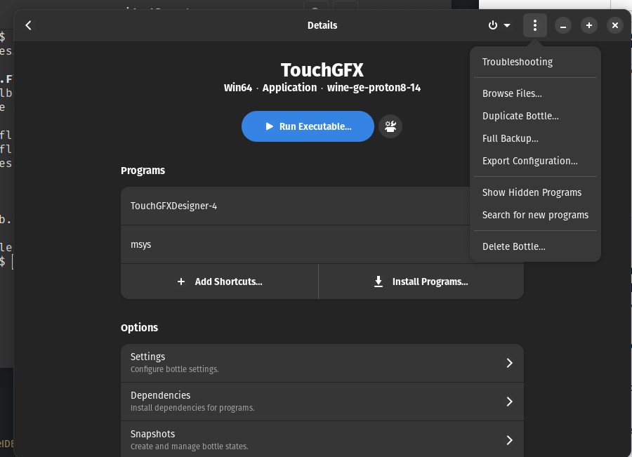 Solved: Can we run TouchGFX on Linux/Wine ? - STMicroelectronics Community