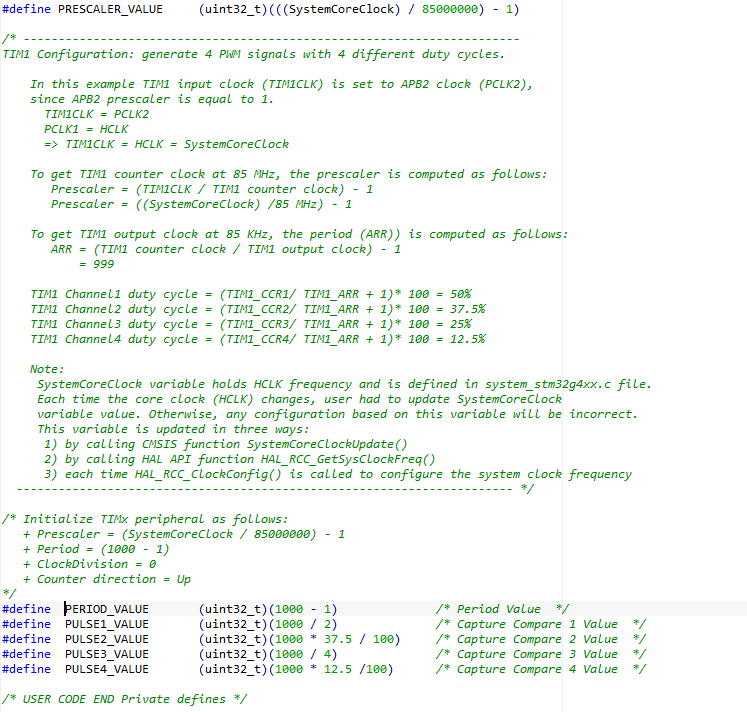 How to change NUCLEO-G431KB PWM duty cycle - STMicroelectronics Community
