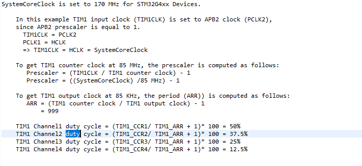 How to change NUCLEO-G431KB PWM duty cycle - STMicroelectronics Community