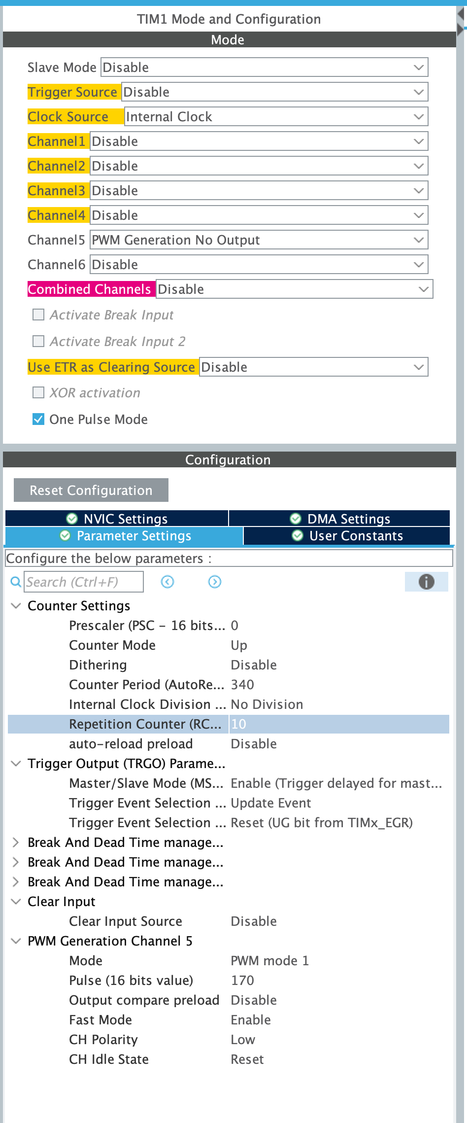 Unable To Setup A One Pulse Mode Timer The Timer