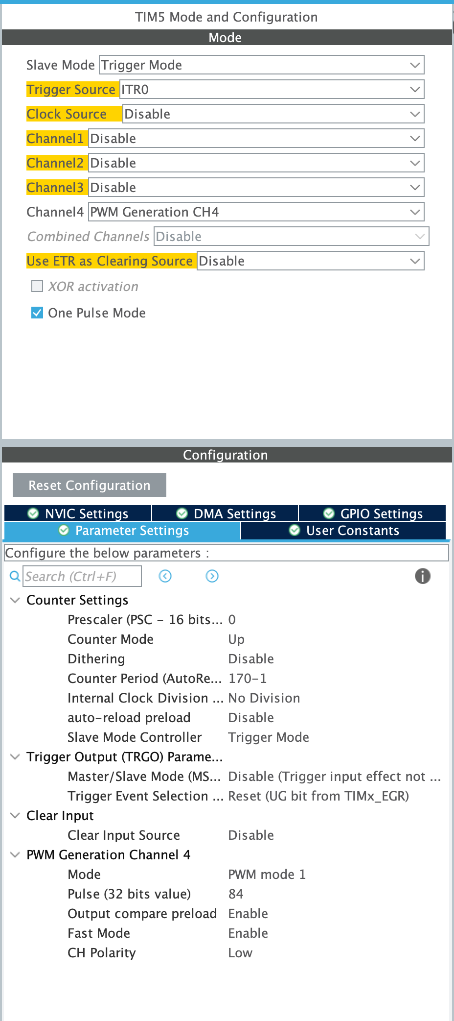 Unable To Setup A One Pulse Mode Timer The Timer