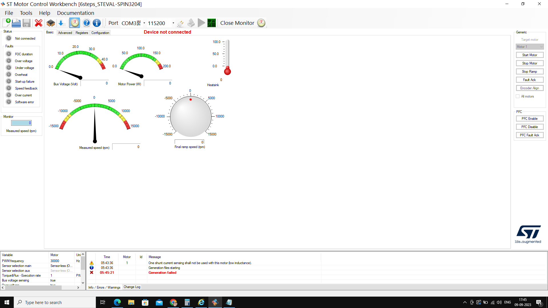 startup of steval-spin3204 - STMicroelectronics Community