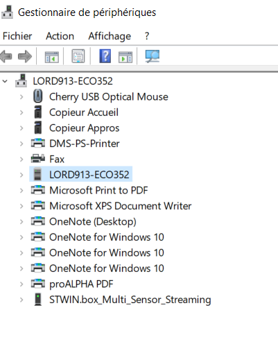STWIN.box Virtual COM Port under Ports (COM & LPT) - STMicroelectronics ...