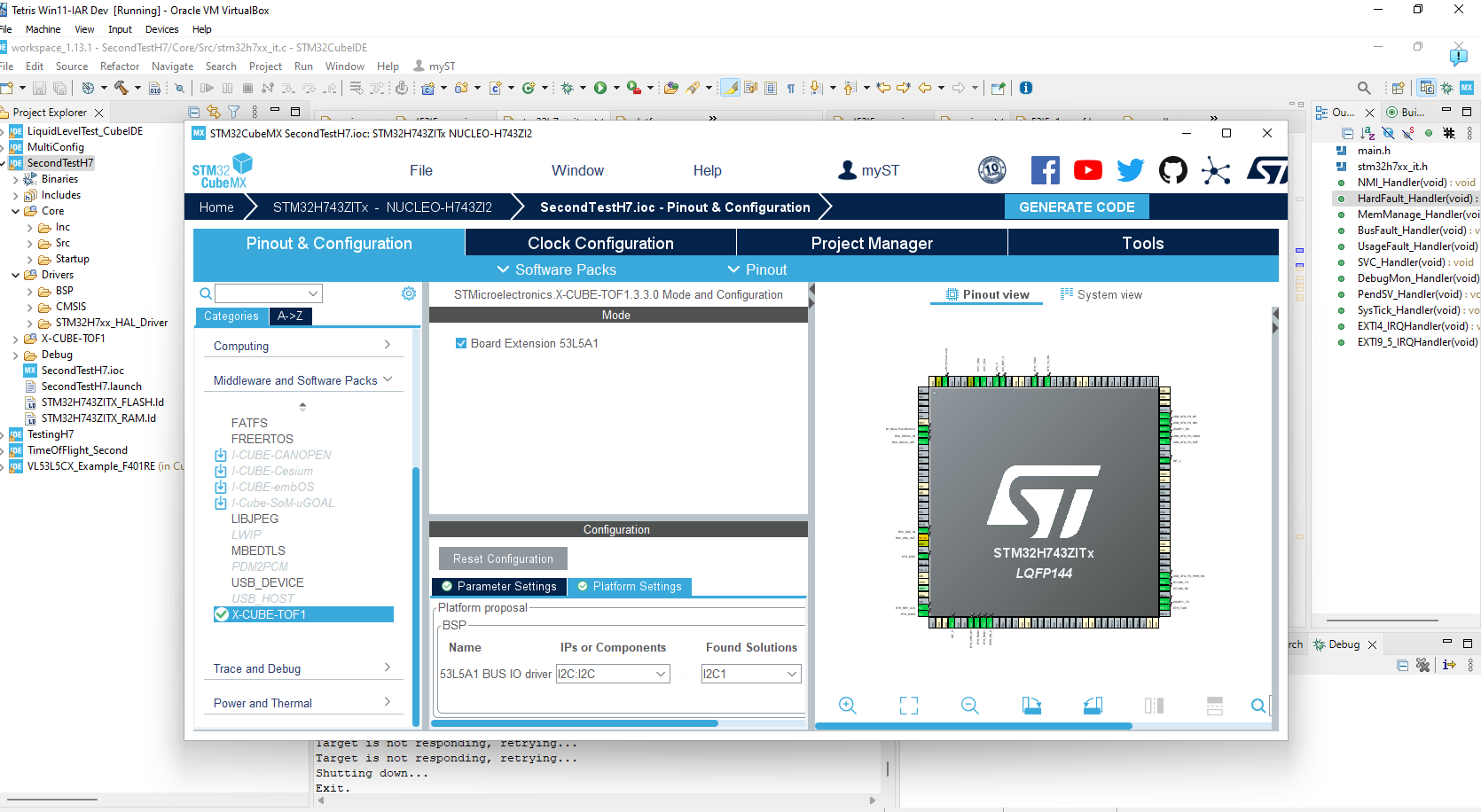 Solved: X-NUCLEO-53L5A1 with Nucleo-H743ZI2 - STMicroelectronics Community