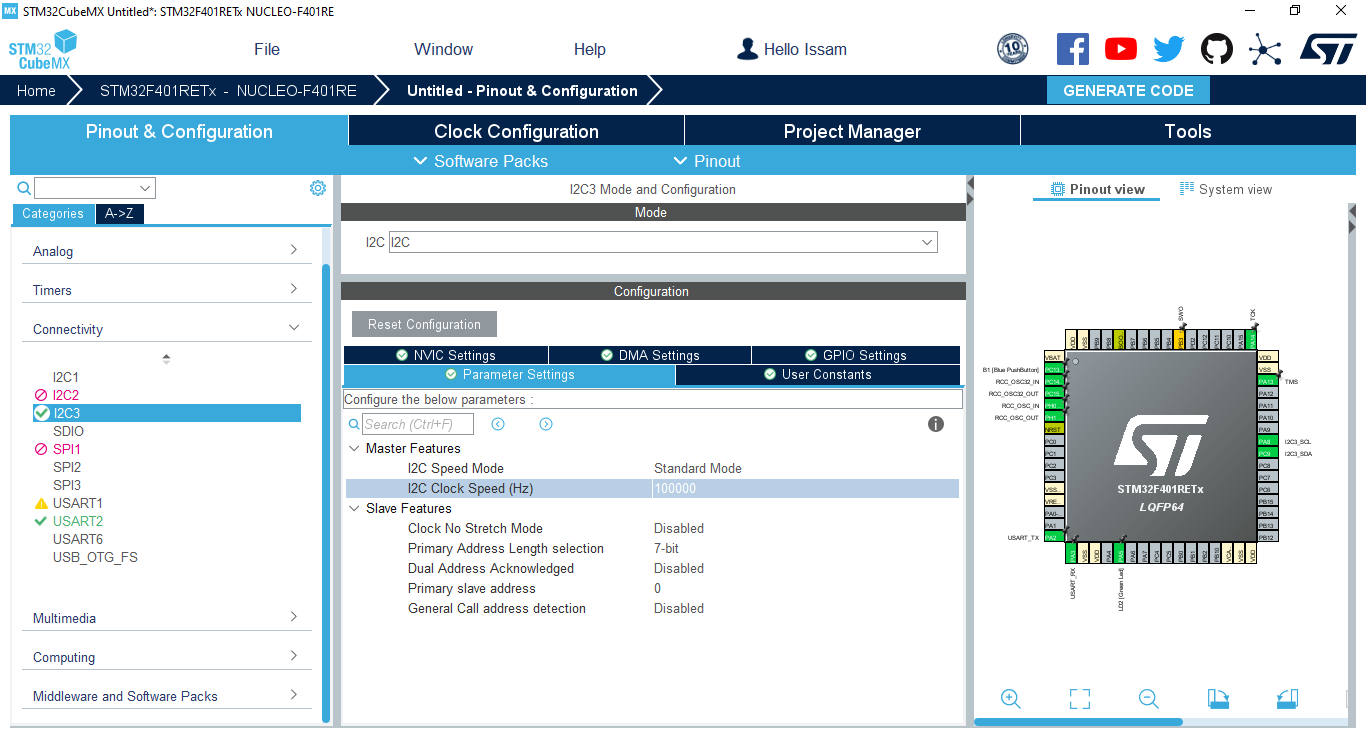 Solved: How to reduce I2C frequency from 100Khz to 20KHz - STMicroelectronics Community